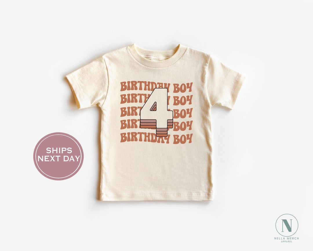 Fourth Birthday Shirt - Birthday Boy Shirt - Four Ever Young Birthday ...