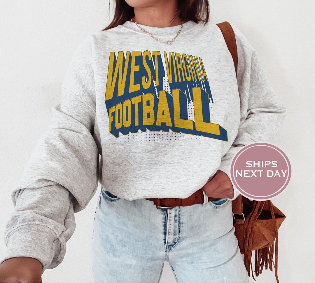 West Virginia Football Sweatshirt, Vintage West Virginia Crewneck ...