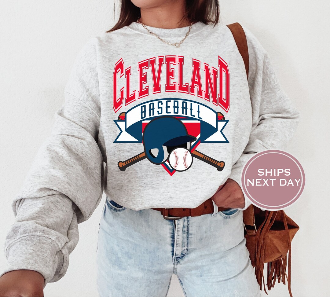 Cleveland Sweatshirt - Cleveland Baseball Sweatshirt - Retro Cleveland ...