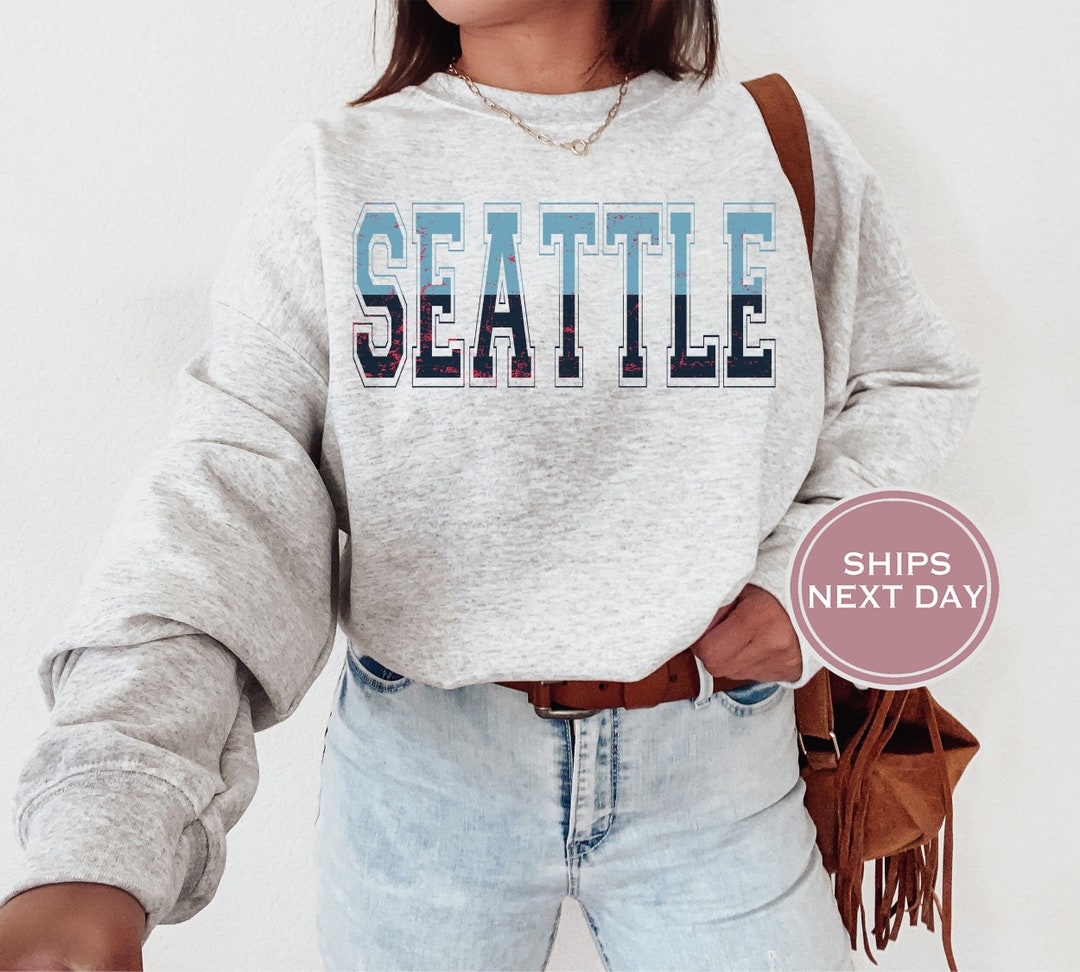 Seattle Sweatshirt - Seattle Hockey Sweatshirt - Retro Seattle Hockey ...