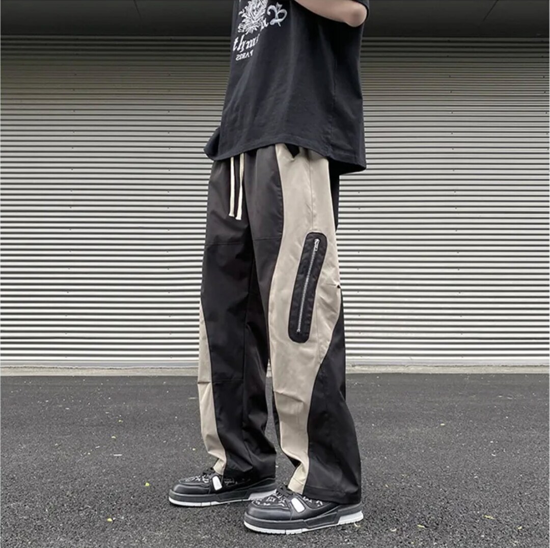 Man Techwear Punk Rock Jogger Casual Pants Wide Leg Sweatpant - Etsy