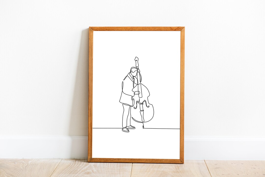 Upright Bass Line Art Poster Minimalist Music Poster Art - Etsy