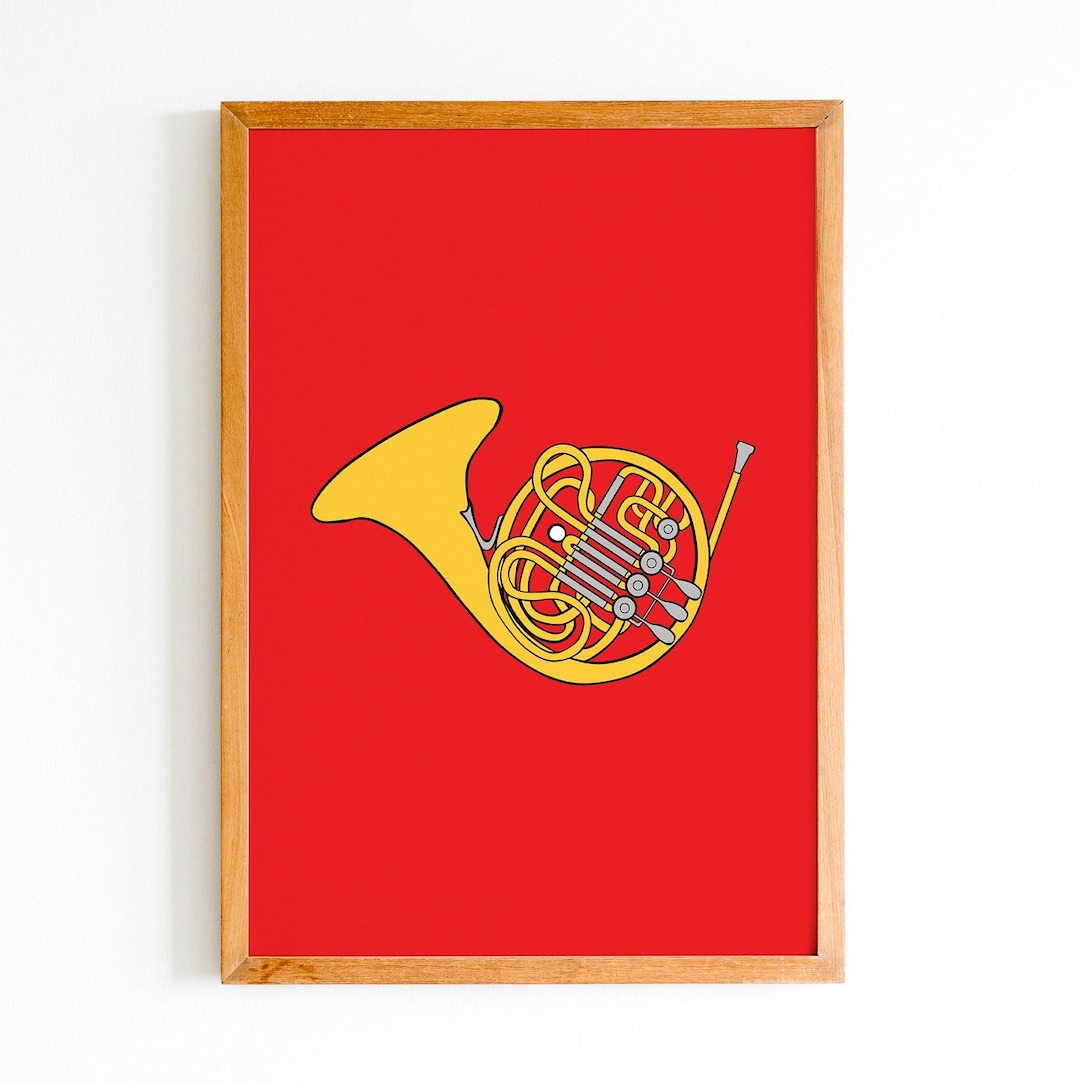 Custom French Horn Minimalist Poster Wall Art Band Musician Art ...