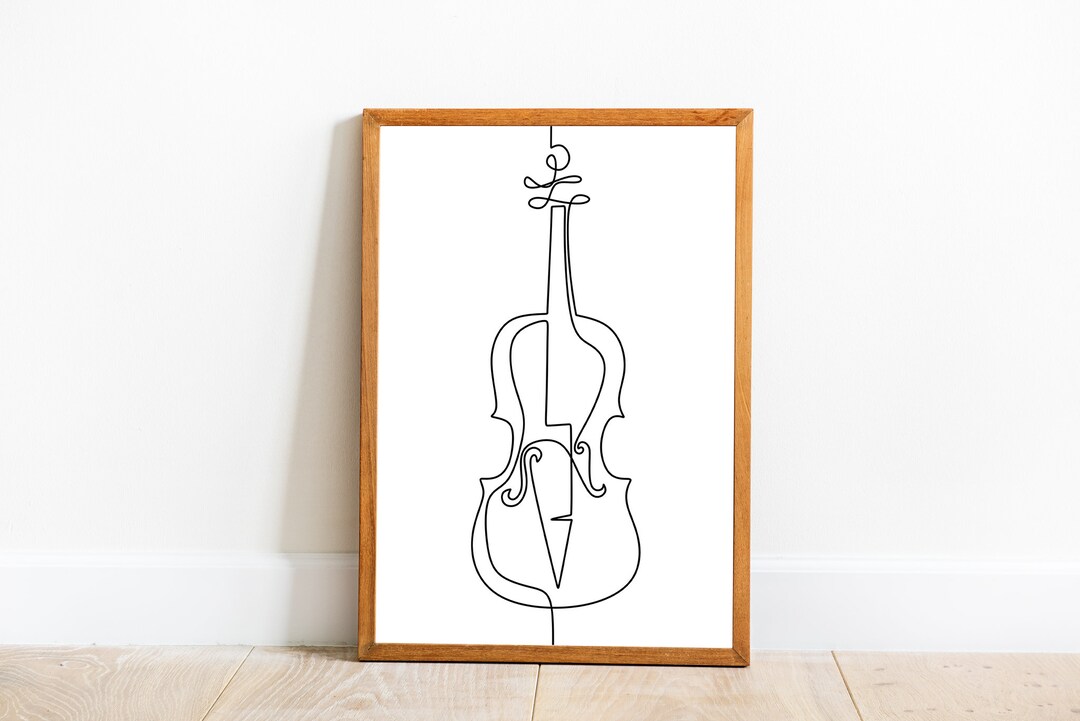 Cello Line Art Poster Minimalist Music Poster Art - Etsy