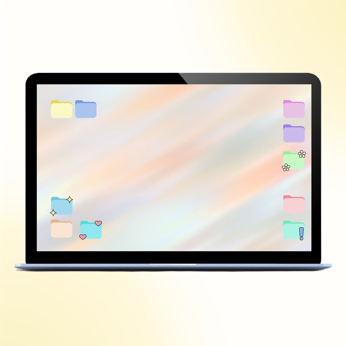 10 Pastel Desktop Icons, Folder Icons for Mac + Windows, Cute Cartoon ...