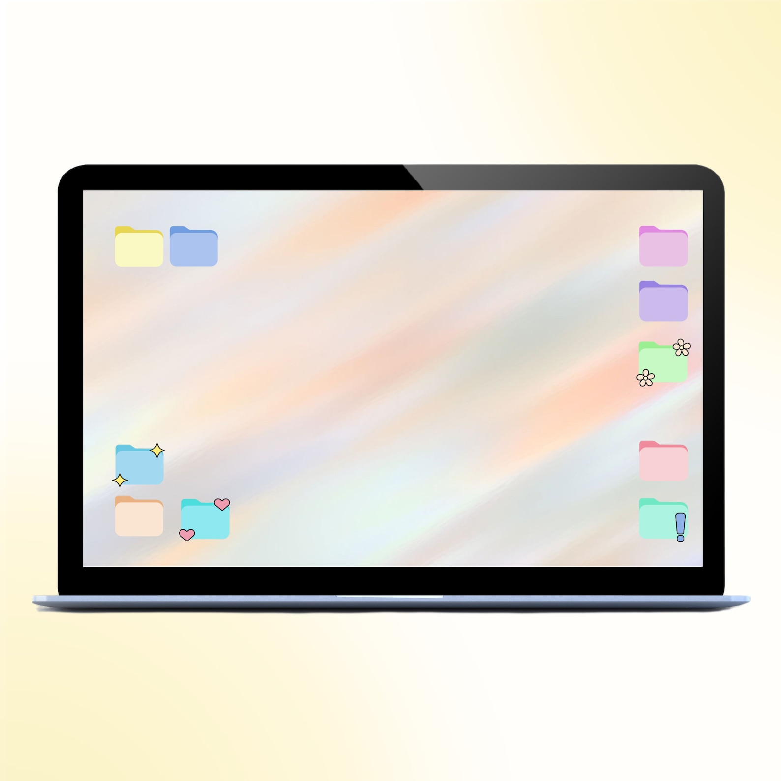 10 Pastel Desktop Icons, Folder Icons for Mac + Windows, Cute Cartoon ...