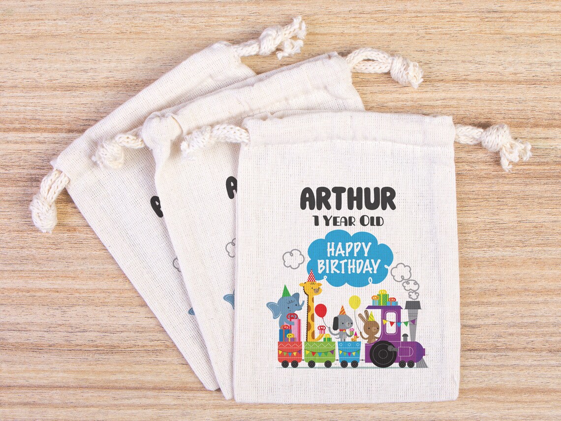 Custom Name Age Date Happy Birthday Gİft Bags Party Bags - Etsy