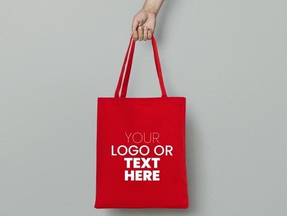 Red Canvas Tote Bag Custom Cotton Bags 14x 16 - Etsy
