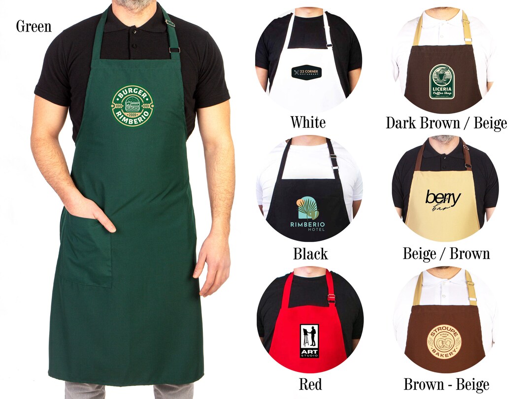 Custom Logo Apron Personalized Kitchen Aprons Logo Print - Etsy