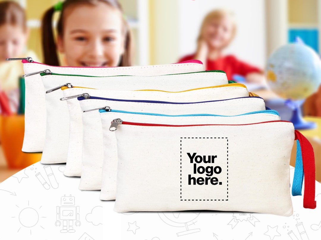 Personalized Cotton Zipper Pouch: Custom Logo Cosmetic Bag - Etsy