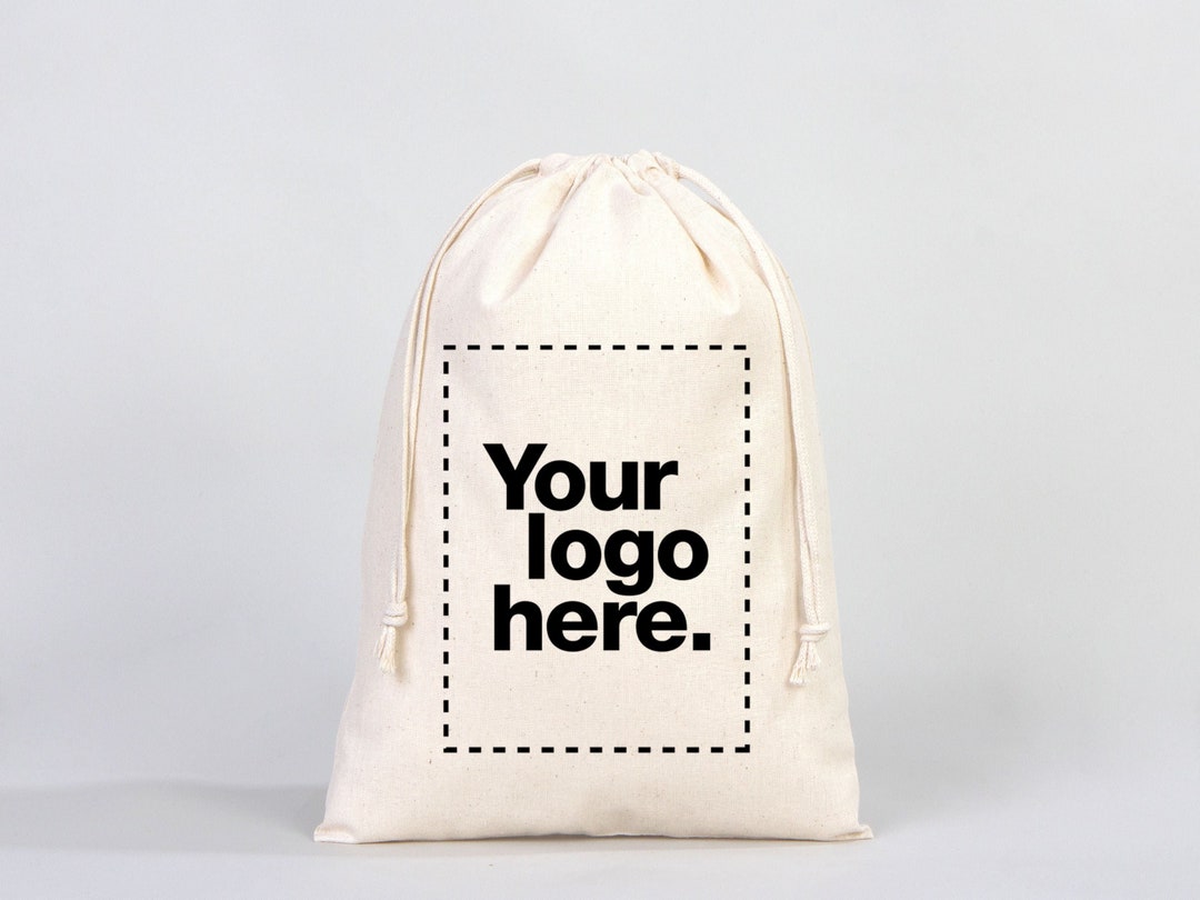 Pack of 18 Custom Organic Cotton Drawstring Bag: Personalized Favor Bag ...