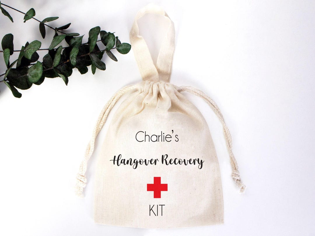 Pack of 26 Custom Name Hangover Bags | Recovery Survival Kit Pouch ...