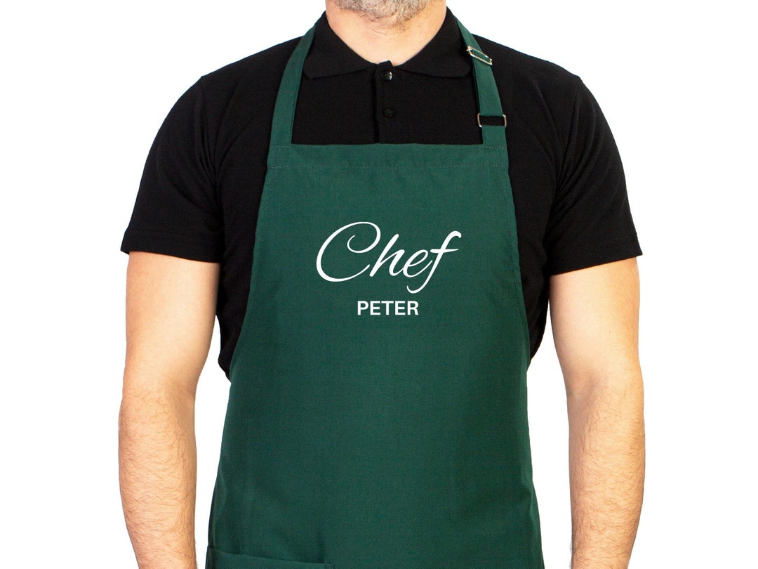 Chef Apron, Personalized Kitchen Apron for Women or Men , Custom Name ...