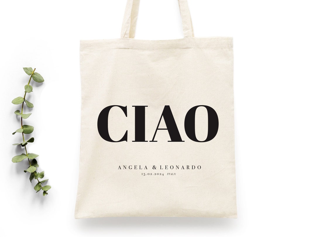 Ciao Tote Bag, Italy Wedding Tote Bag, Custom Wedding Totes, Wedding ...
