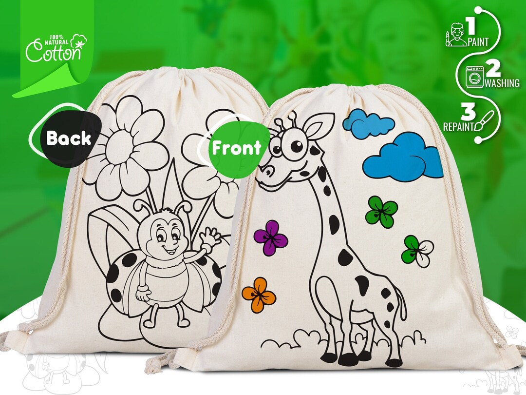 Coloring Animal Backpacks , Kids Bag, Kids Art Set, NO PENCIL in This ...