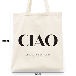 Ciao Tote Bag, Italy Wedding Tote Bag, Custom Wedding Totes, Wedding ...