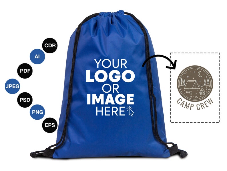 Pack of 8 Custom Waterproof Drawstring Backpack: Personalized Travel ...