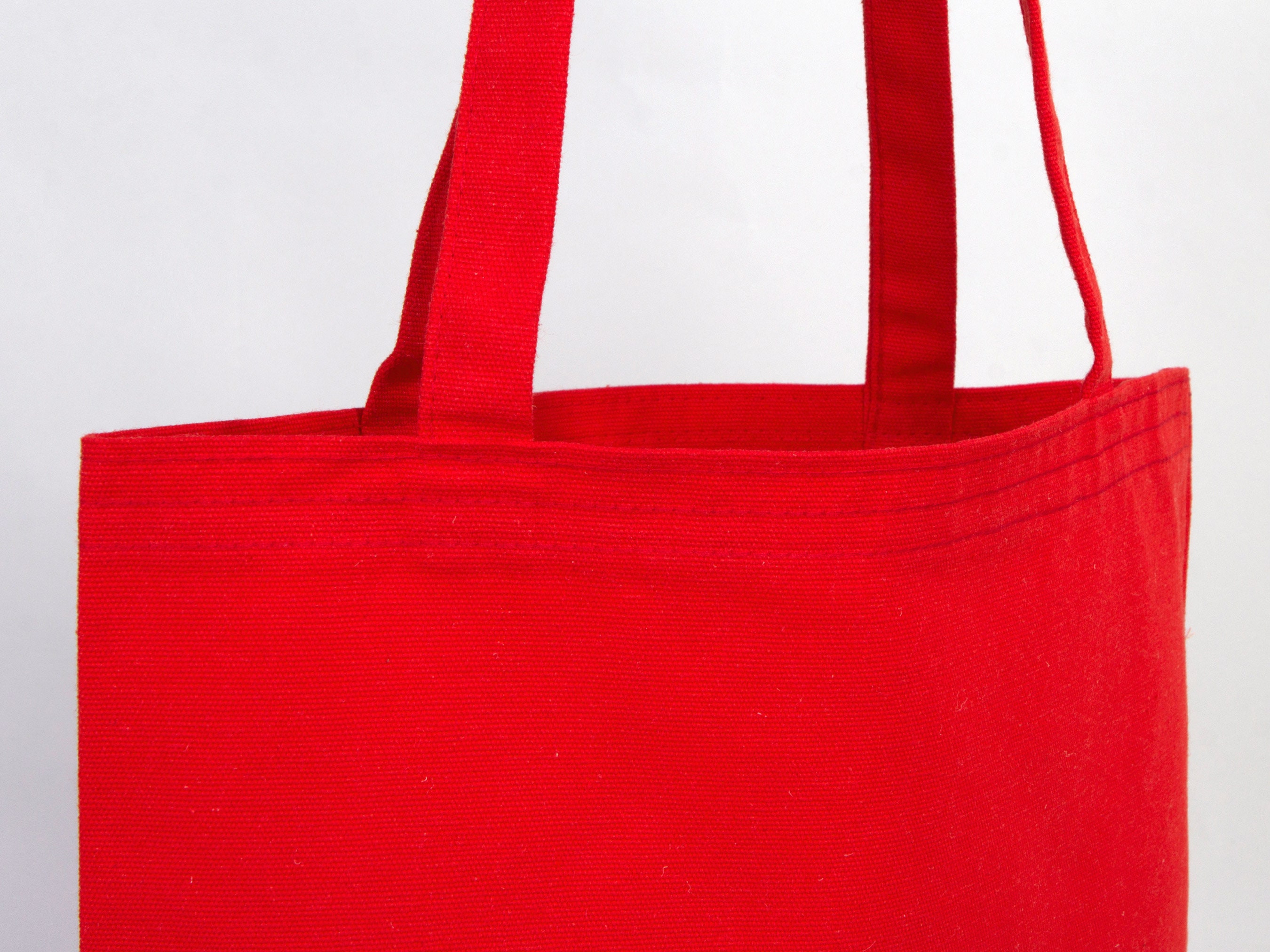 Red Canvas Tote Bag Custom Cotton Bags 14x 16 - Etsy