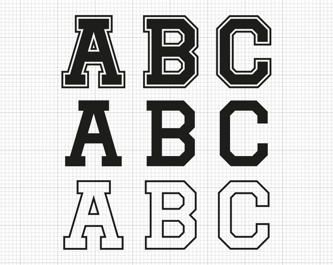 Varsity Font SVG TTF Condensed Light, College Font Svg Sports Font Svg ...