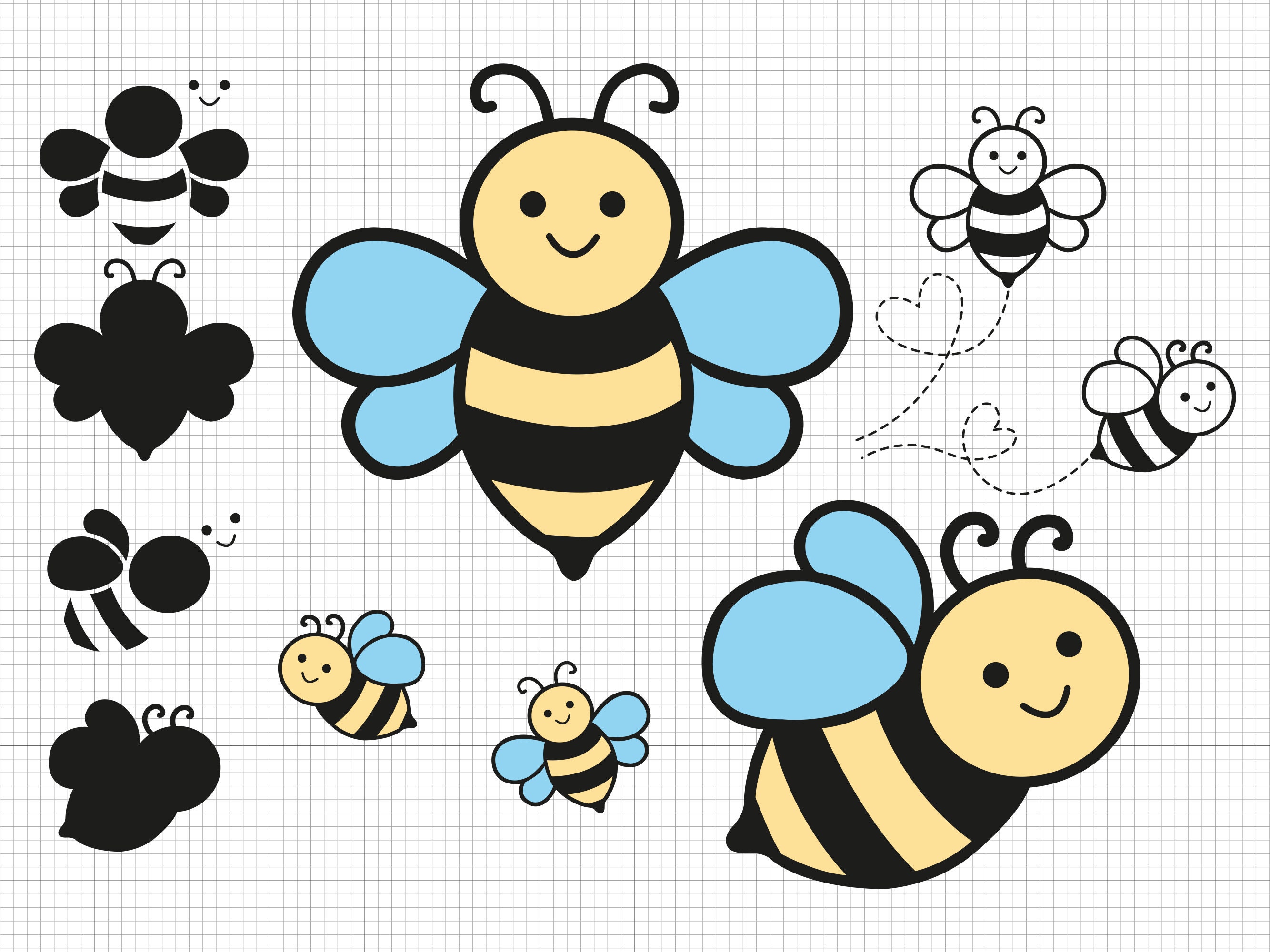 Bees Flying Clipart