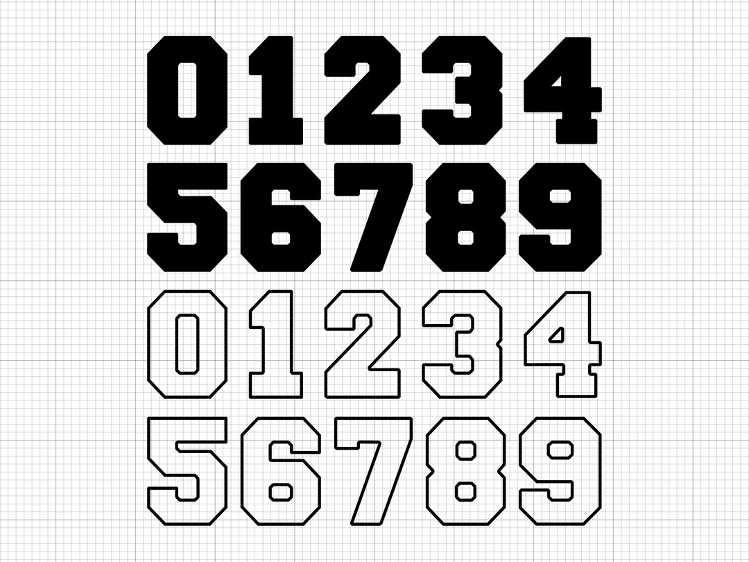 Sport Numbers, Game Numbers, Svg Png Pdf Ai Dxf File Download - Etsy