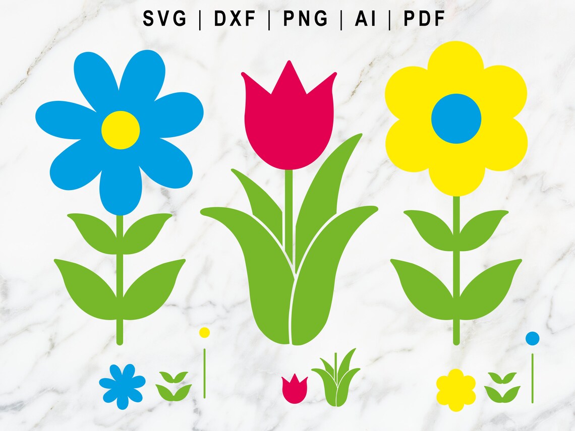 Spring Flower Svg, Png, Pdf, Ai, Dxf File - Etsy
