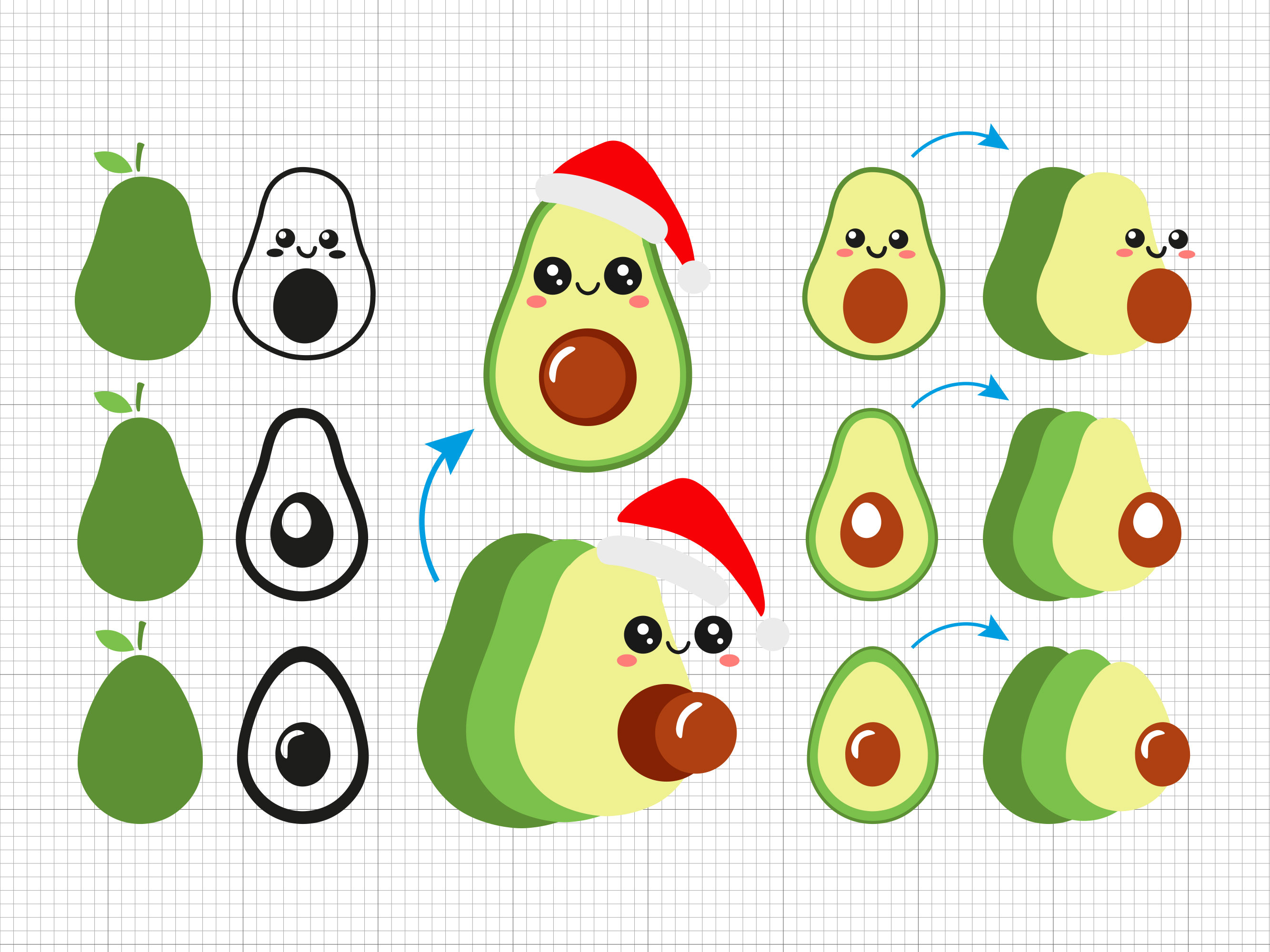 Avocado Svg Png Pdf Ai Dxf File Download - Etsy