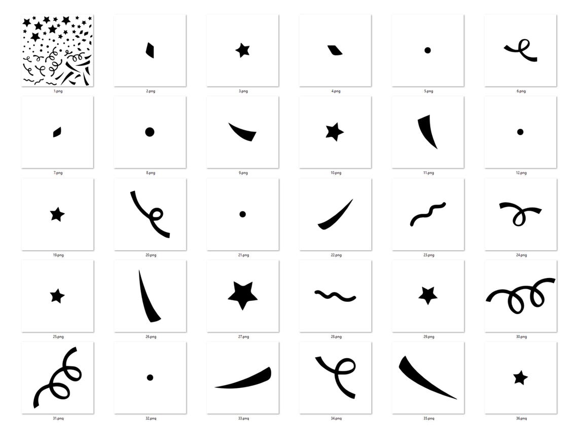 Confetti Svg Png Pdf Ai Dxf File Download - Etsy