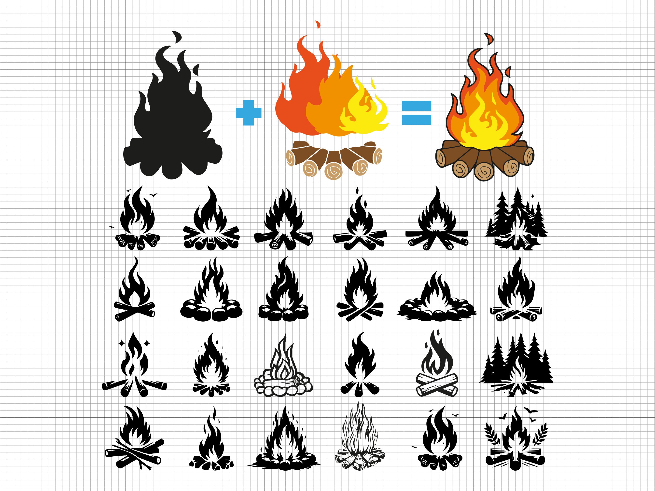 Campfire Svg Png Pdf Ai Dxf File Download - Etsy