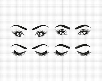 Eyelashes SVG | Eyelashes Clipart Download | Eyelashes Silhouette Cut ...