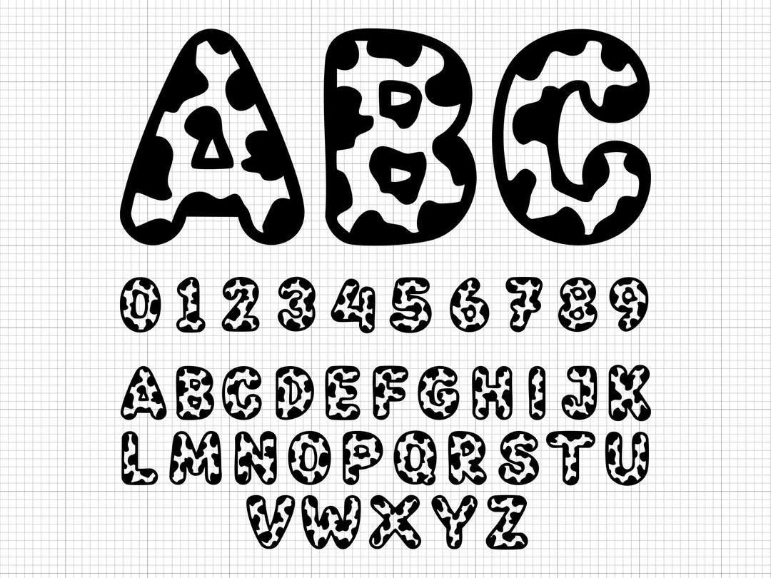 Cow Alphabet Svg Png Pdf Ai Dxf File Download - Etsy