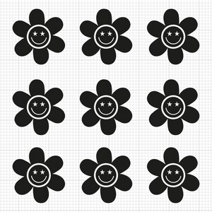 Flower Svg, Daisy Svg, Daisy Flower Svg, Smiley Face Svg, Instant ...
