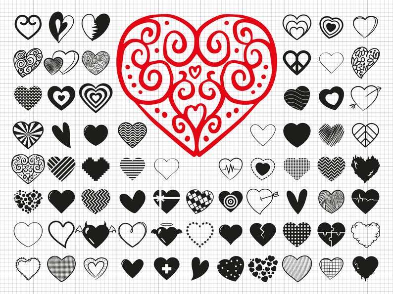 Corazón Svg Png Ai Pdf Dxf Archivo Descarga Digital - Etsy México