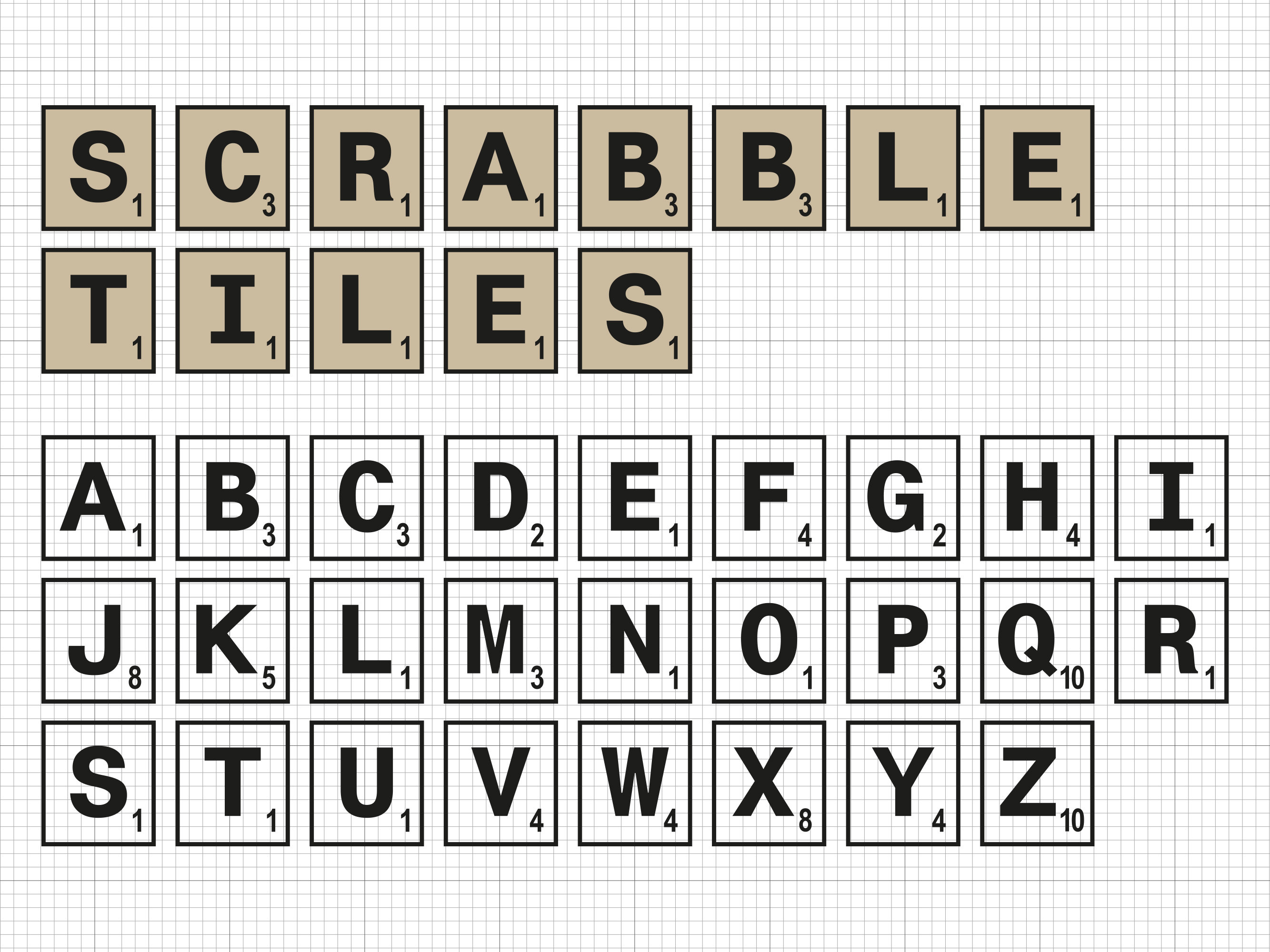 Scrabble Tiles Svg Png Ai Pdf Dxf File Download - Etsy