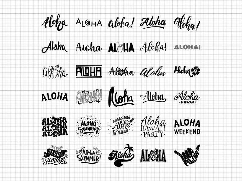 Aloha Svg Png Pdf Ai Dxf File Download - Etsy