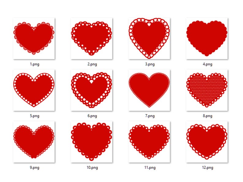 Doily Heart Svg Png Pdf Ai Dxf File Download - Etsy