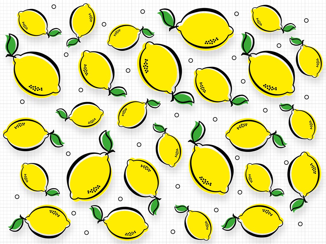 Lemon Pattern Svg, Summer Lemon Svg, Cricut, Cutting Files Digital ...