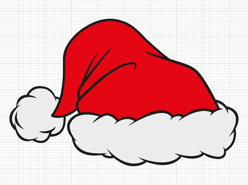 Santa Christmas Hat Svg Png Pdf Ai Dxf Files Download - Etsy