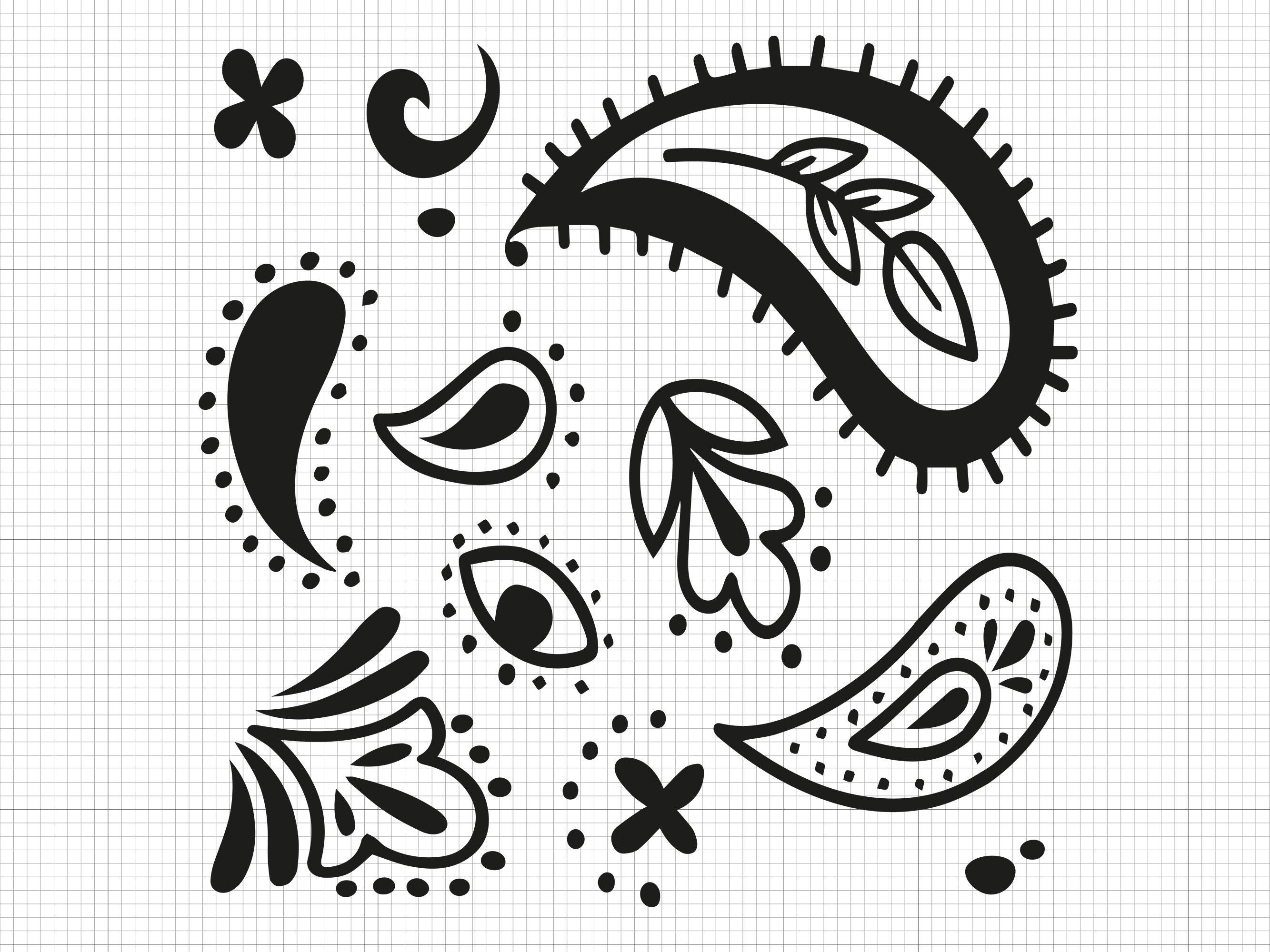 Paisley Svg Png Pdf Ai Dxf File Download - Etsy
