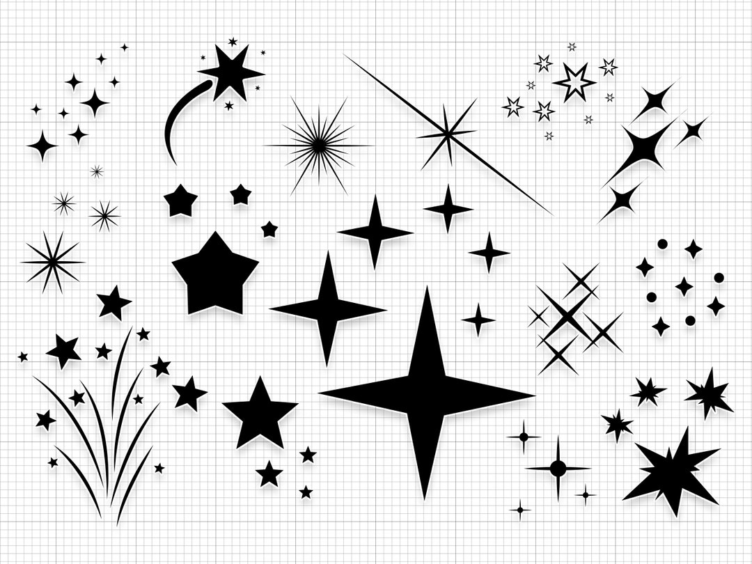 Sparkle Star Svg, Sparkles Clipart Cut File, Night Sky Galaxy Cutting ...
