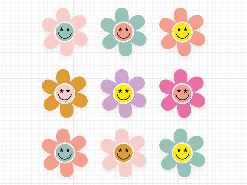 Flower SVG, Daisy Svg, Daisy Flower Svg, Smiley Face Svg, Instant ...