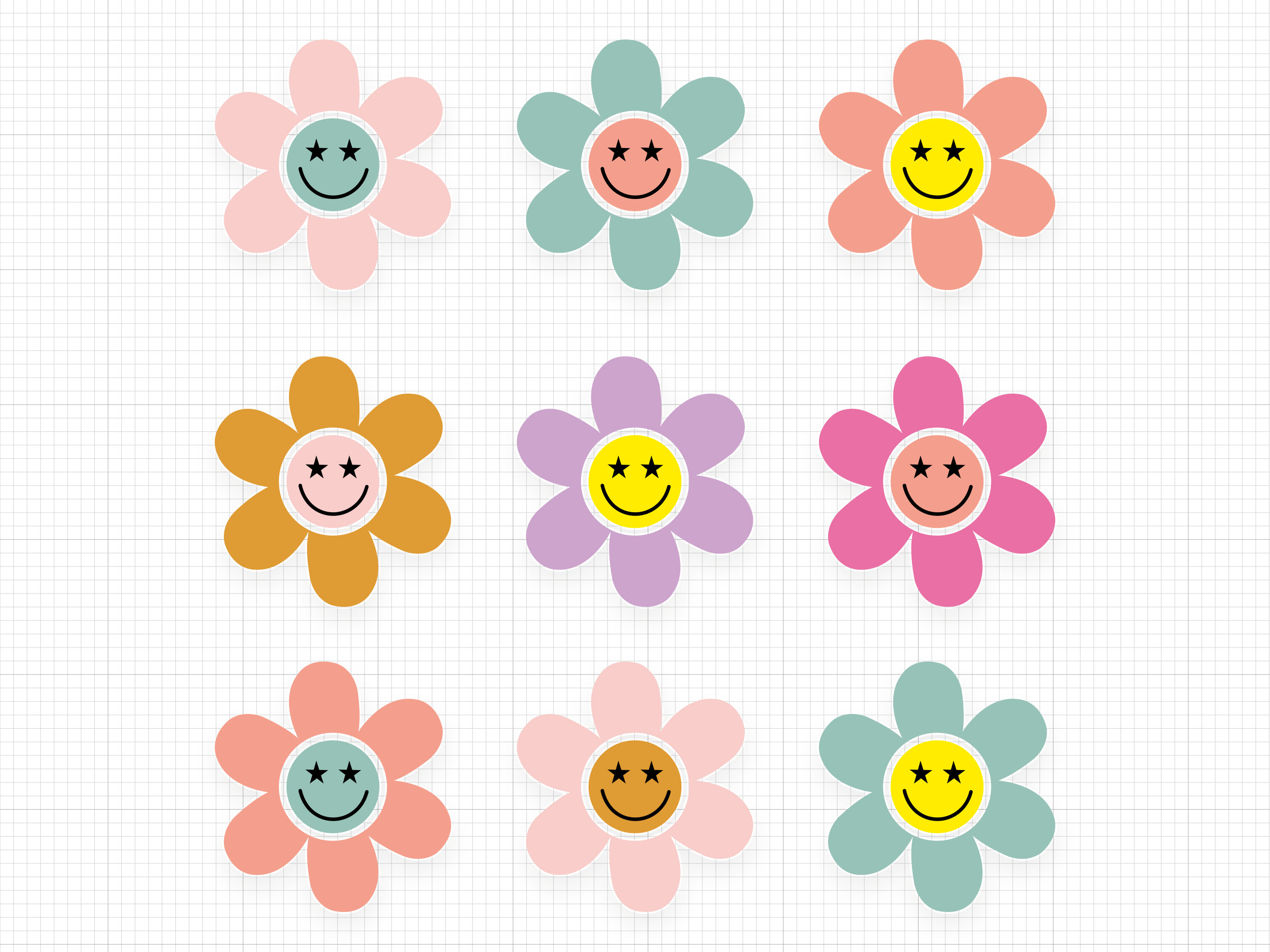 Flower SVG, Daisy Svg, Daisy Flower Svg, Smiley Face Svg, Instant ...