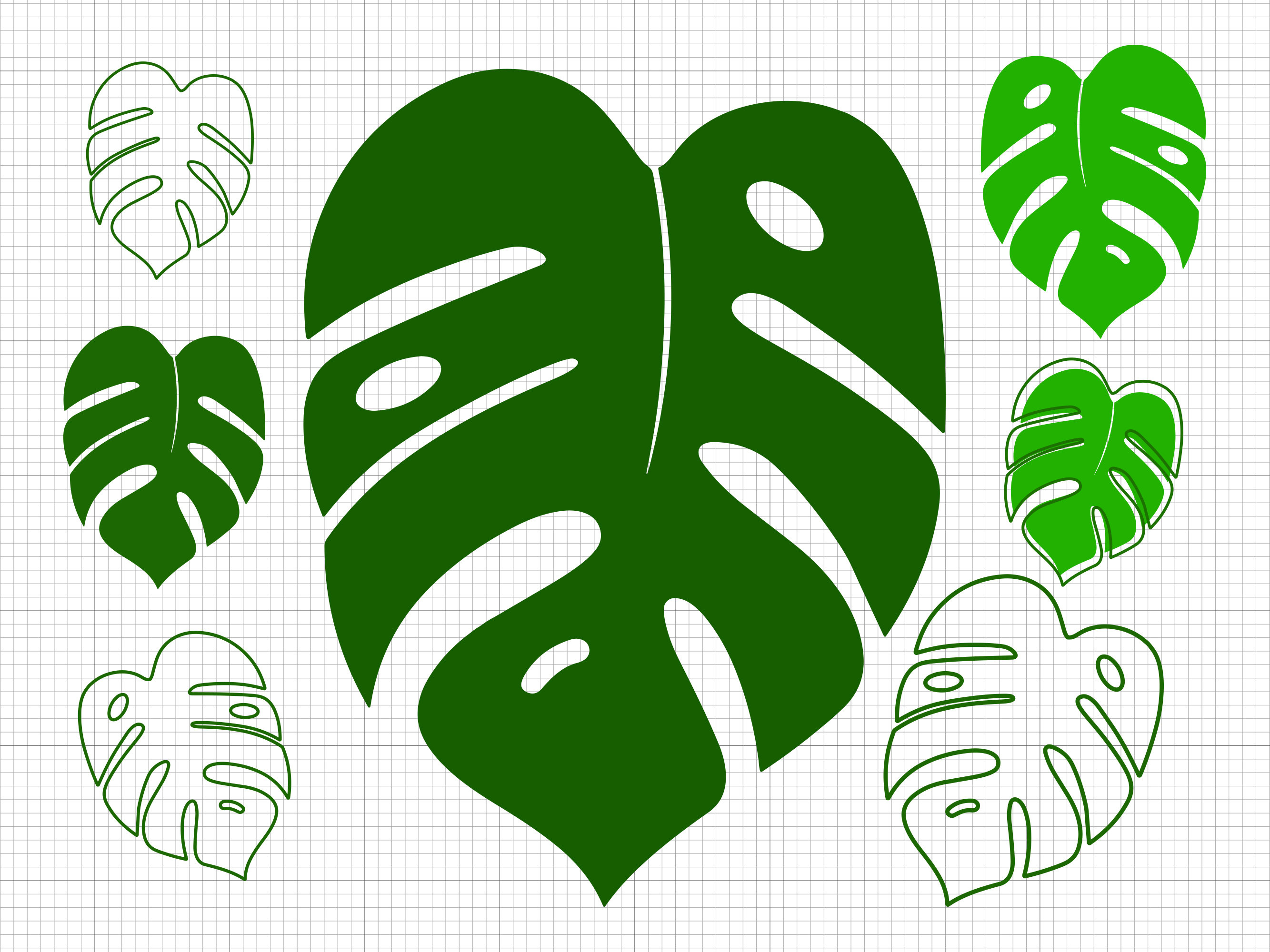 Monstera Leaf Svg Png Dxf Ai Pdf File Download - Etsy