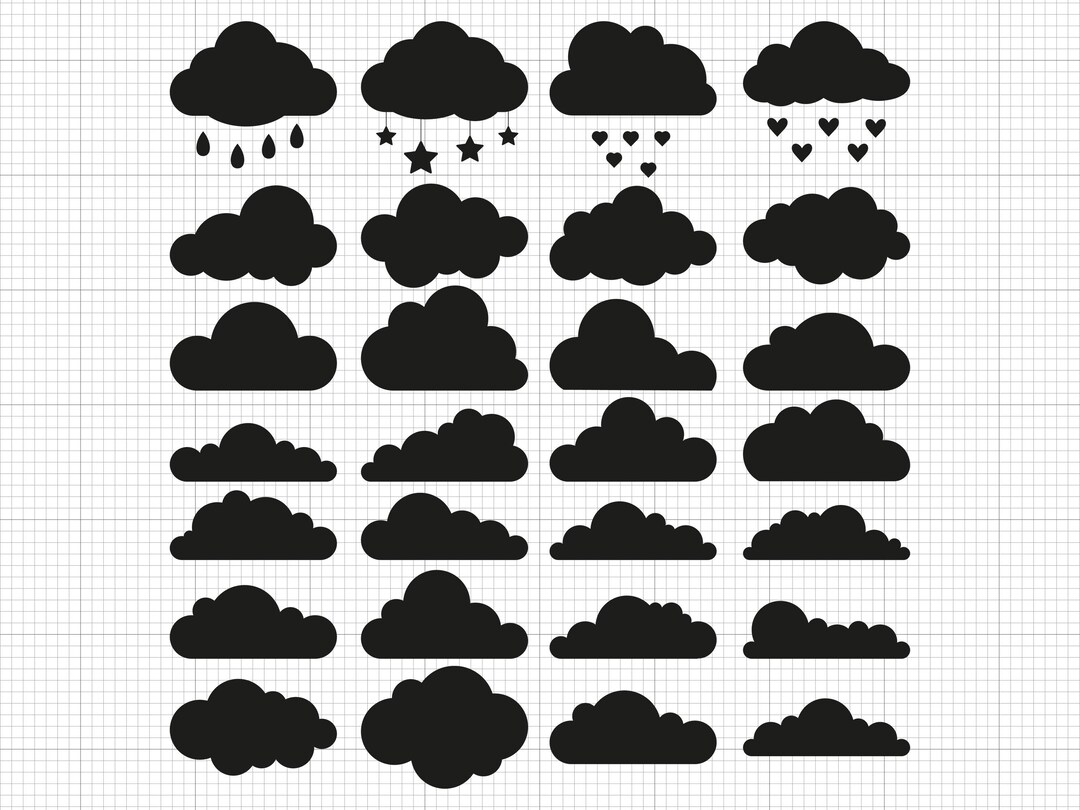 Cloud Svg Png Pdf Ai Dxf File Download - Etsy