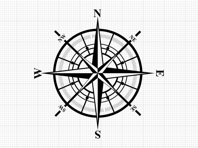 Compass Svg Png Pdf Ai Dxf File Download - Etsy