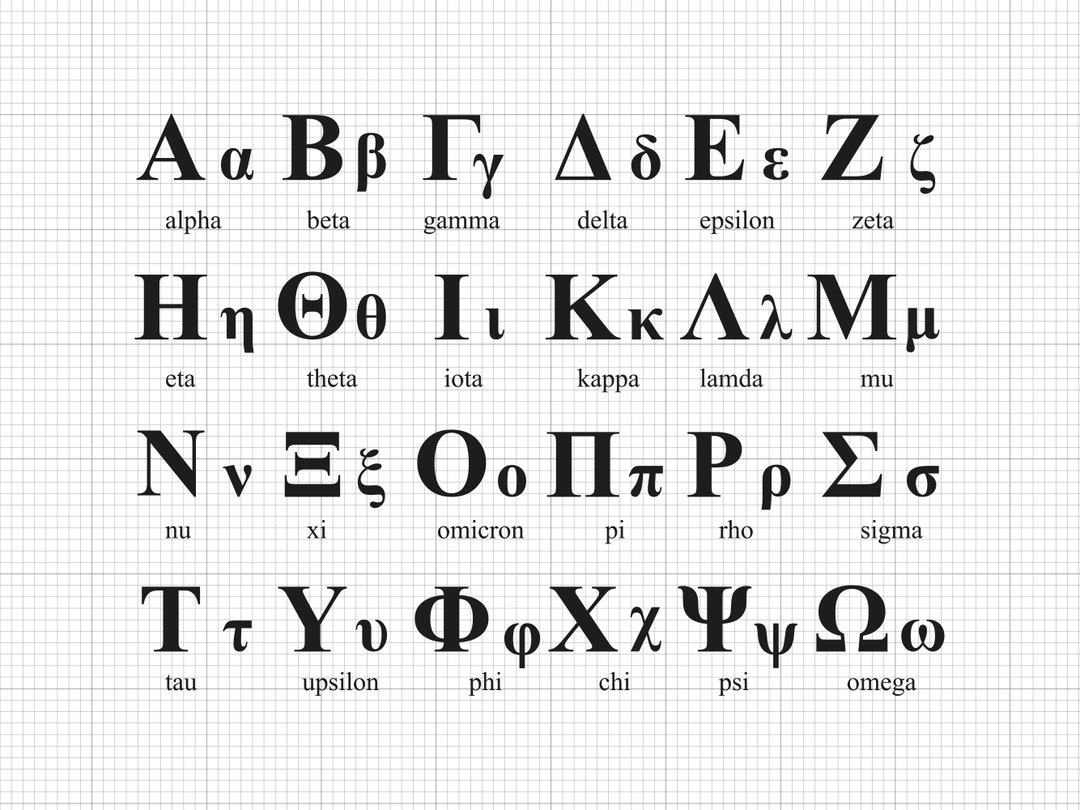 Greek Alphabet Svg Png Ai Pdf Dxf File Download - Etsy
