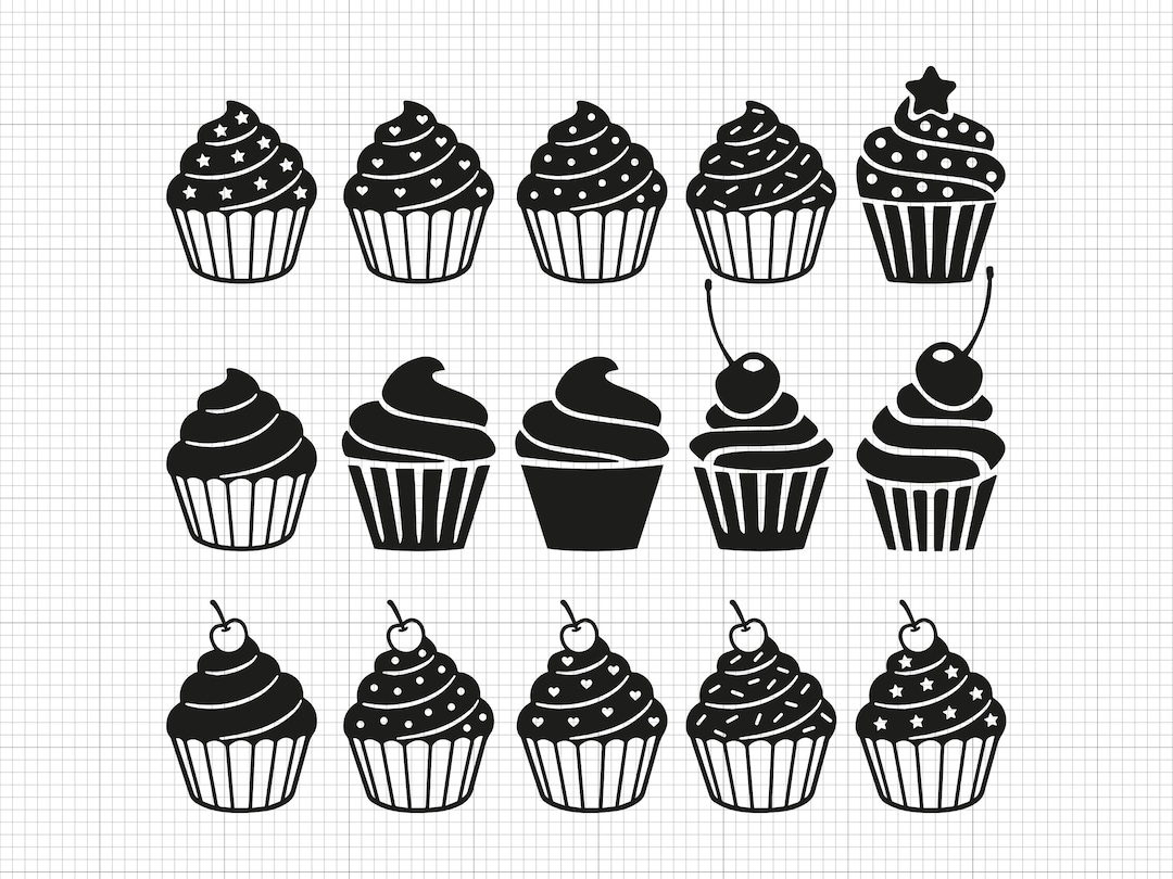 Cupcake Svg Png Pdf Ai Dxf File Download - Etsy