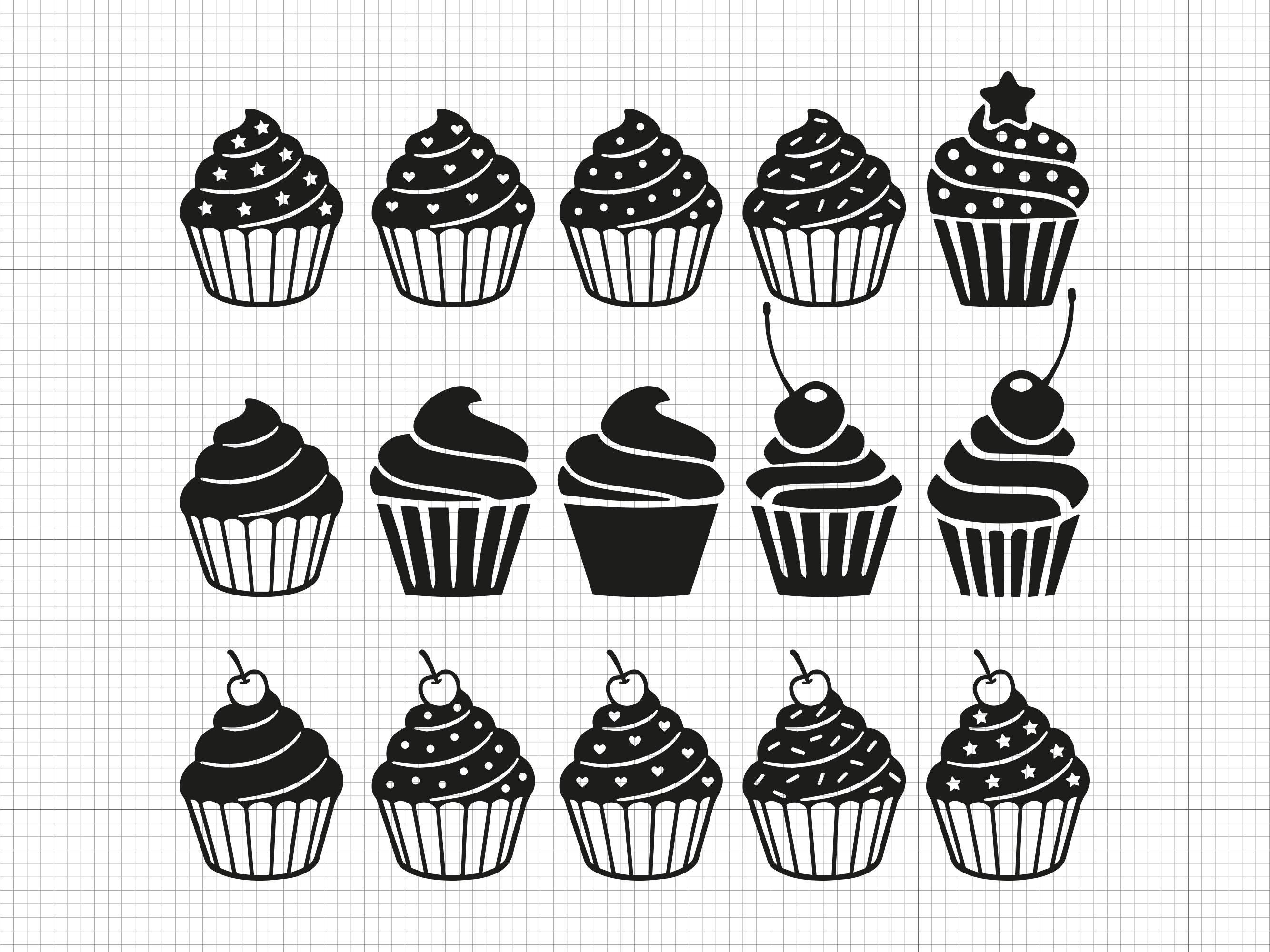 Cupcake Svg Png Pdf Ai Dxf File Download - Etsy