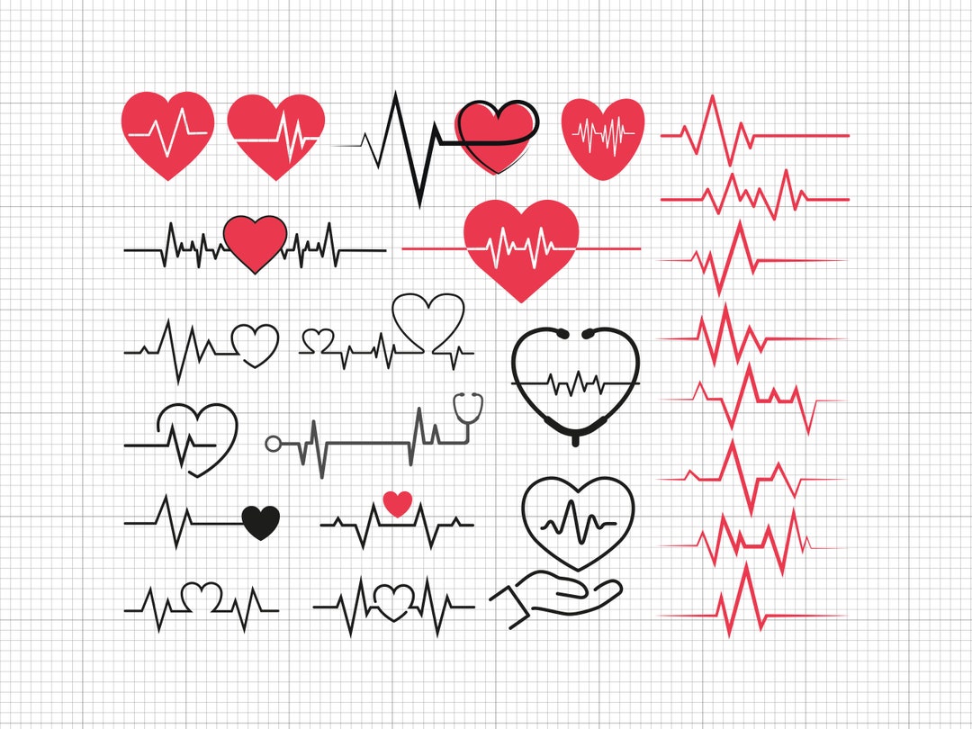 Heartbeat Svg Png Pdf Ai Dxf File Download - Etsy