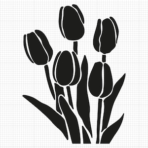 Tulip Bouquet Svg Png Pdf Ai Dxf File Download - Etsy